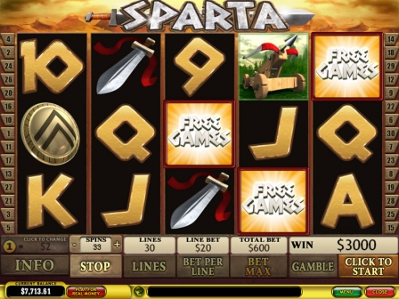Sparta Slot Machine: 15 Free Spins, 2x Multiplier, Gamble Feature